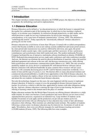 Strategic plan for distance education at the Anton de Kom University of ...