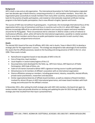 Strategic plan for IAP2 USA 2012 2014 | PDF