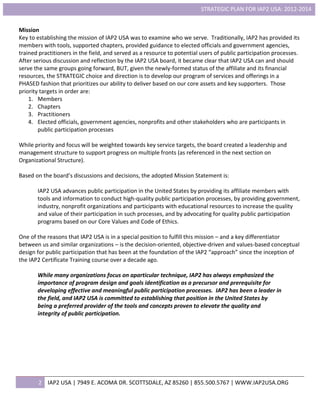 Strategic plan for IAP2 USA 2012 2014 | PDF