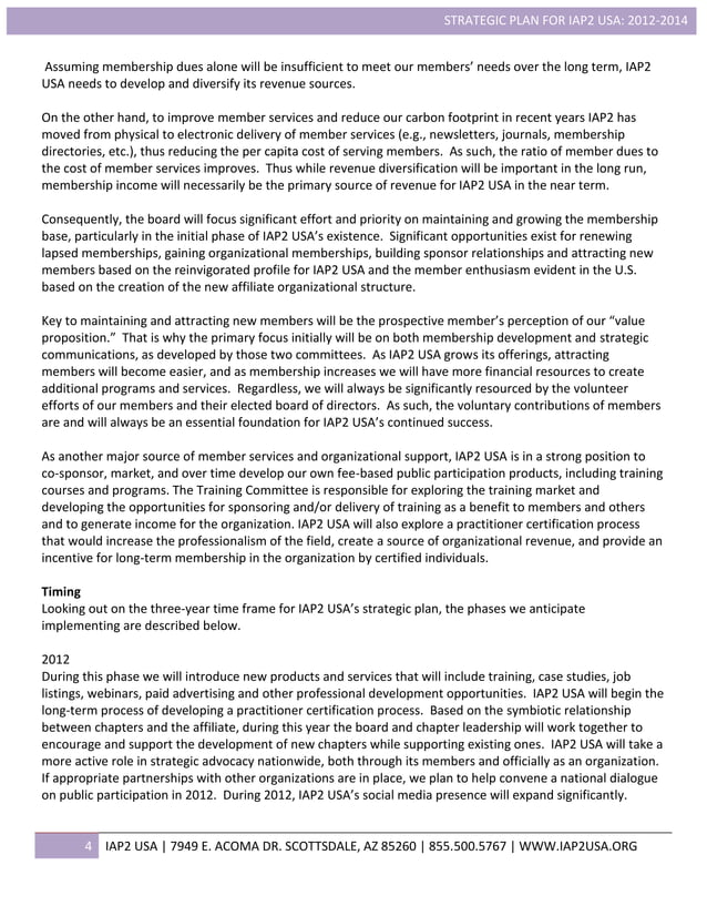 Strategic plan for IAP2 USA 2012 2014 | PDF