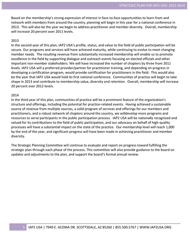 Strategic plan for IAP2 USA 2012 2014 | PDF