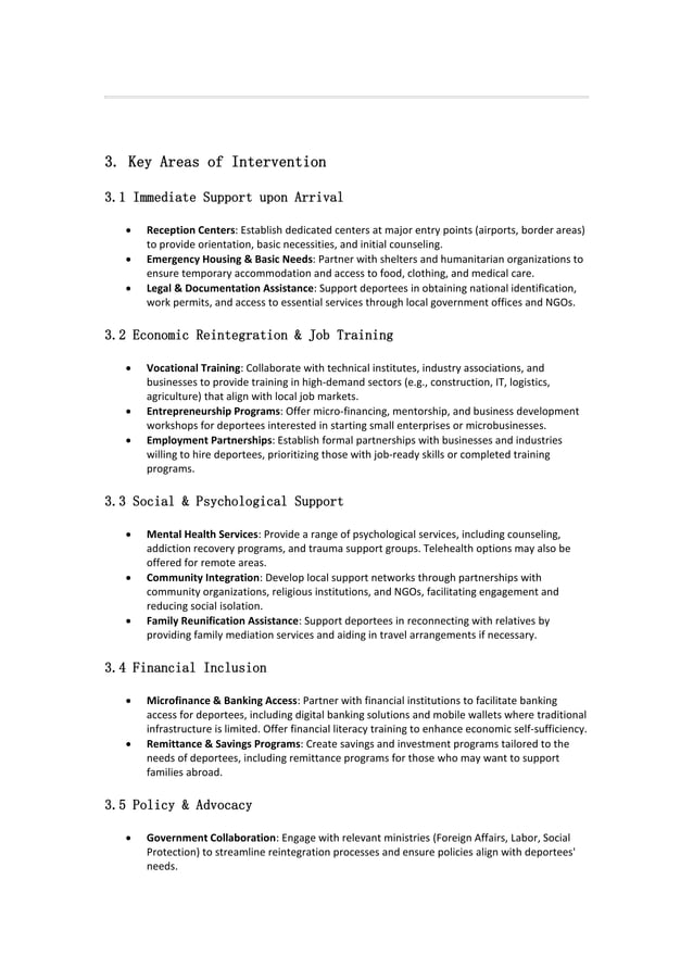 Strategic Plan for the Reintegration of Deportees from the USA 020225 ...