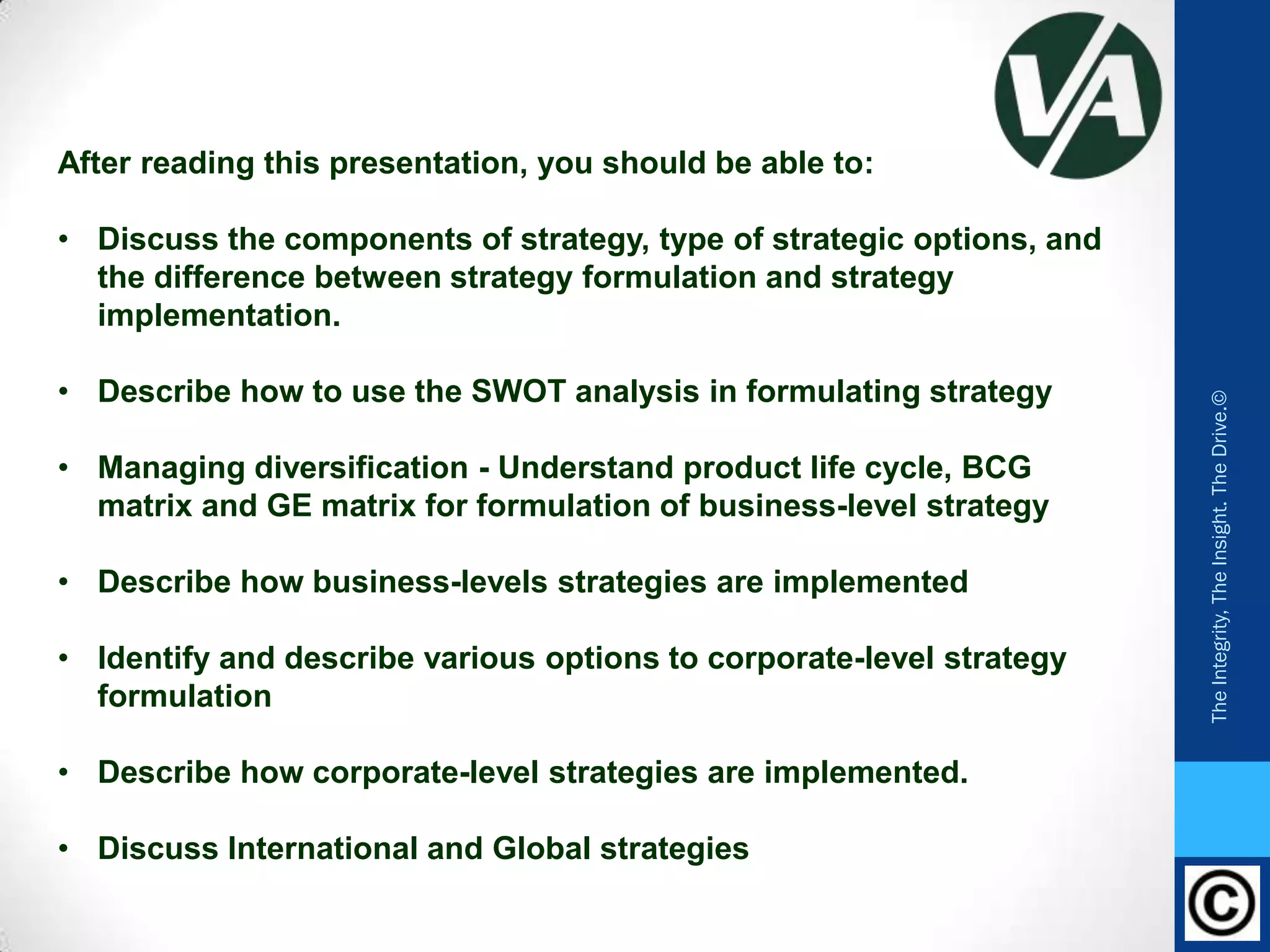 Strategy Formulation & Implementation | PPTX