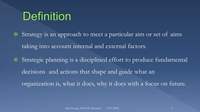 Strategic planning and Operational palns | PPT