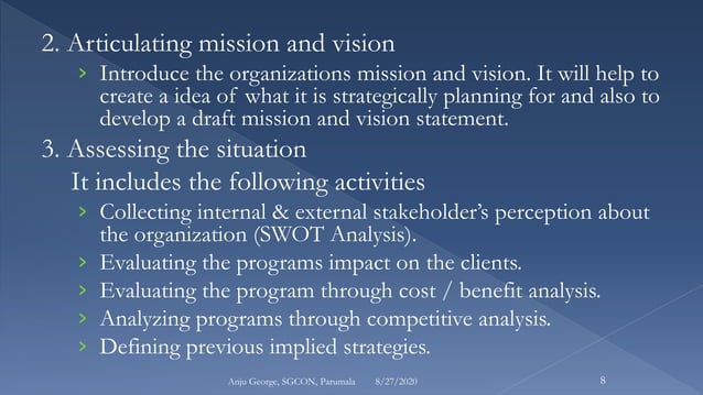 Strategic planning and Operational palns | PPT
