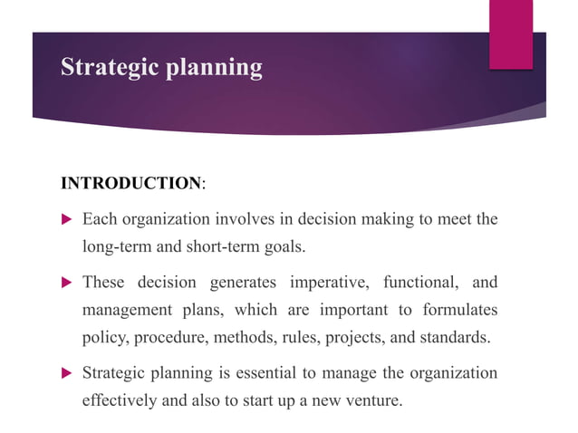 STRATEGIC PLANNING for nursing Management | PPTX