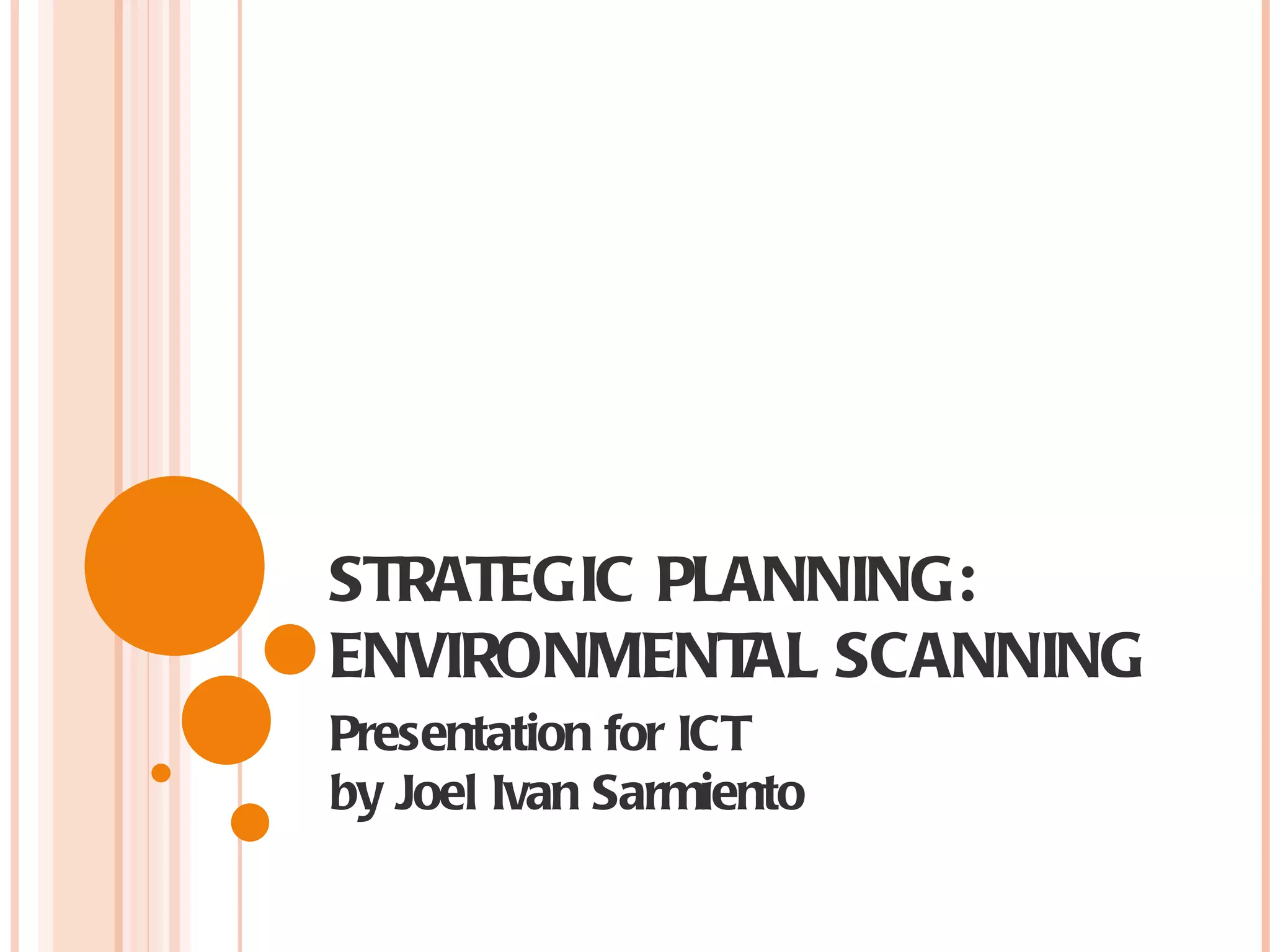 Strategic planning environmental-scanning | PPT | Business | Business ...