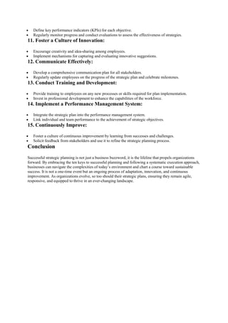Strategic Planning: 10 Effective Keys for Successful Implementation ...