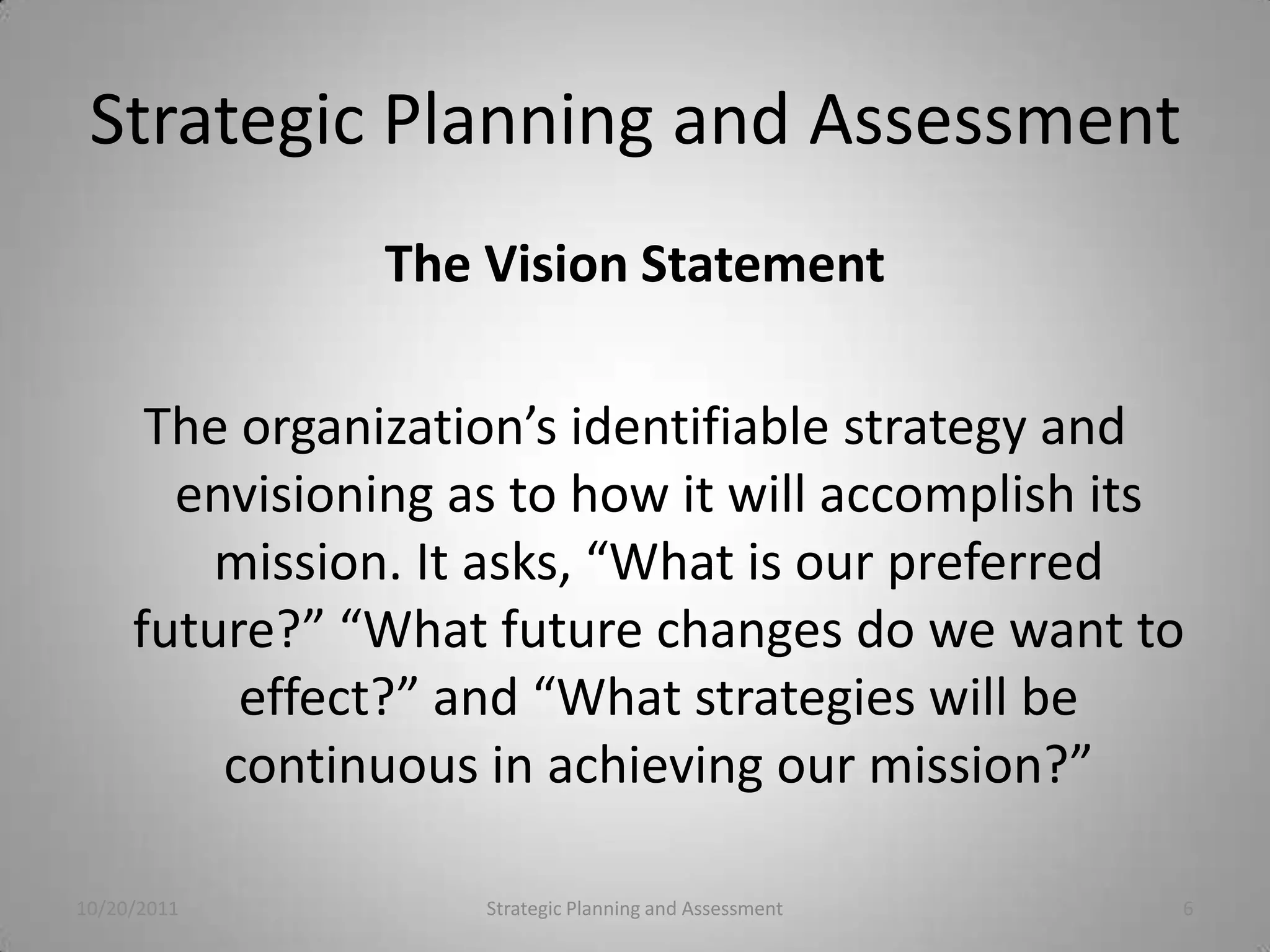 Strategic planning and assessment | PPTX
