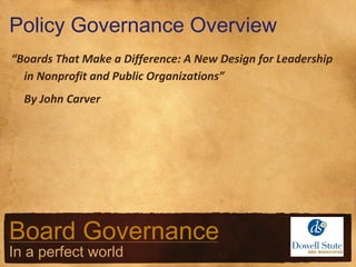 Board Governance, Strategic Planning, and Board Retreats (in a perfect ...