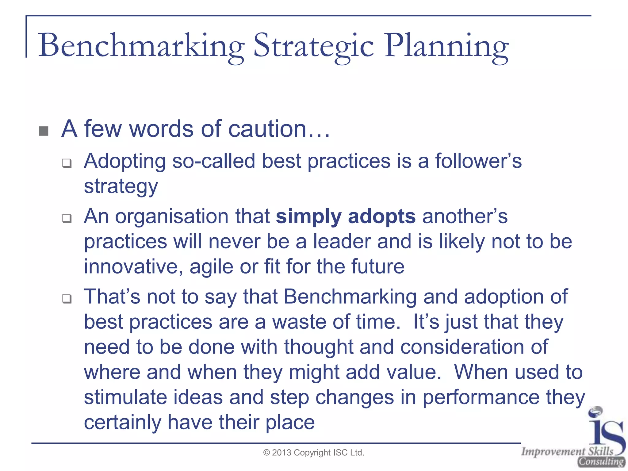 Benchmarking Strategic Planning | PPTX
