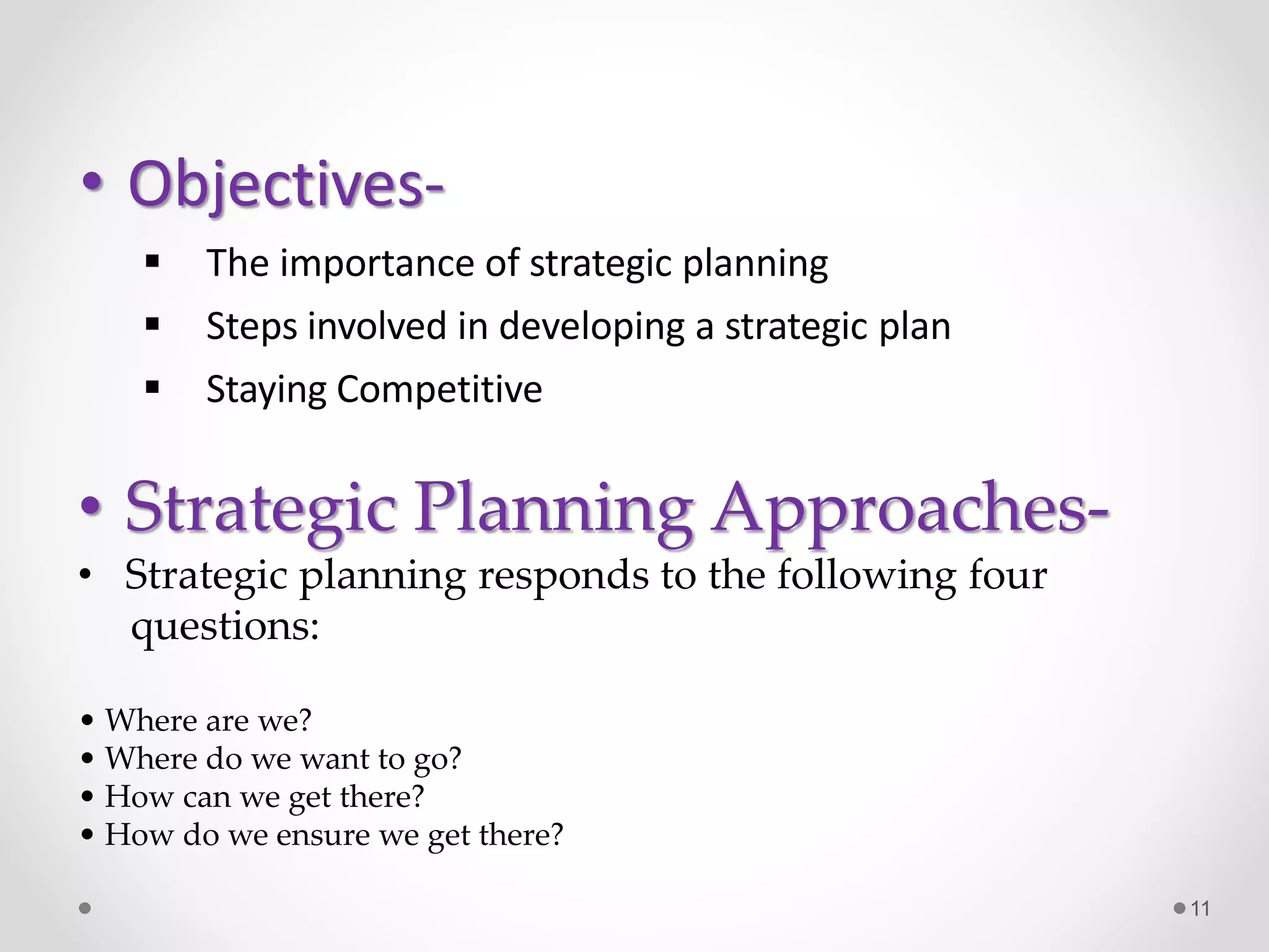 Strategic planning and its implementation. | PPTX