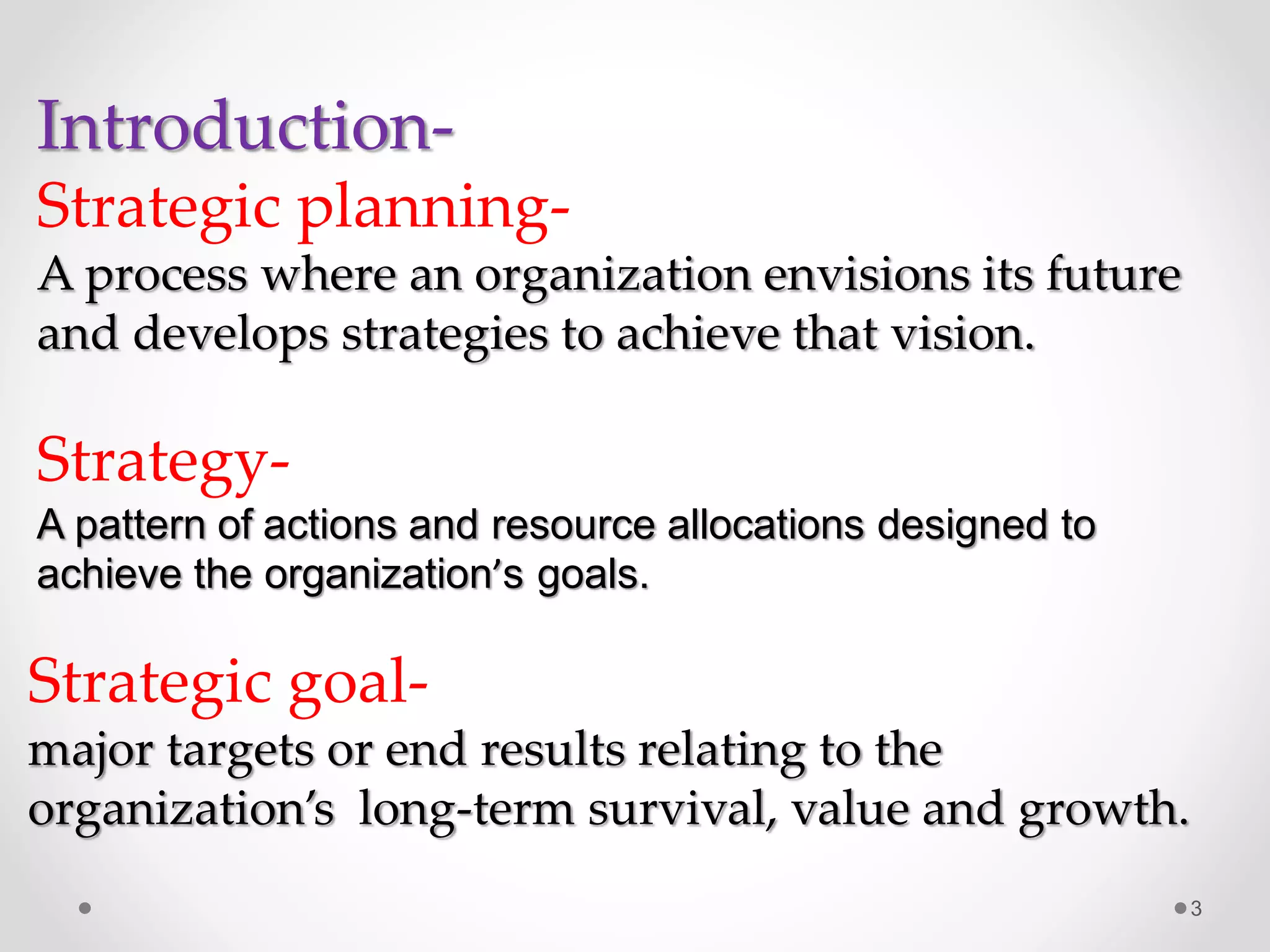 Strategic planning and its implementation. | PPTX