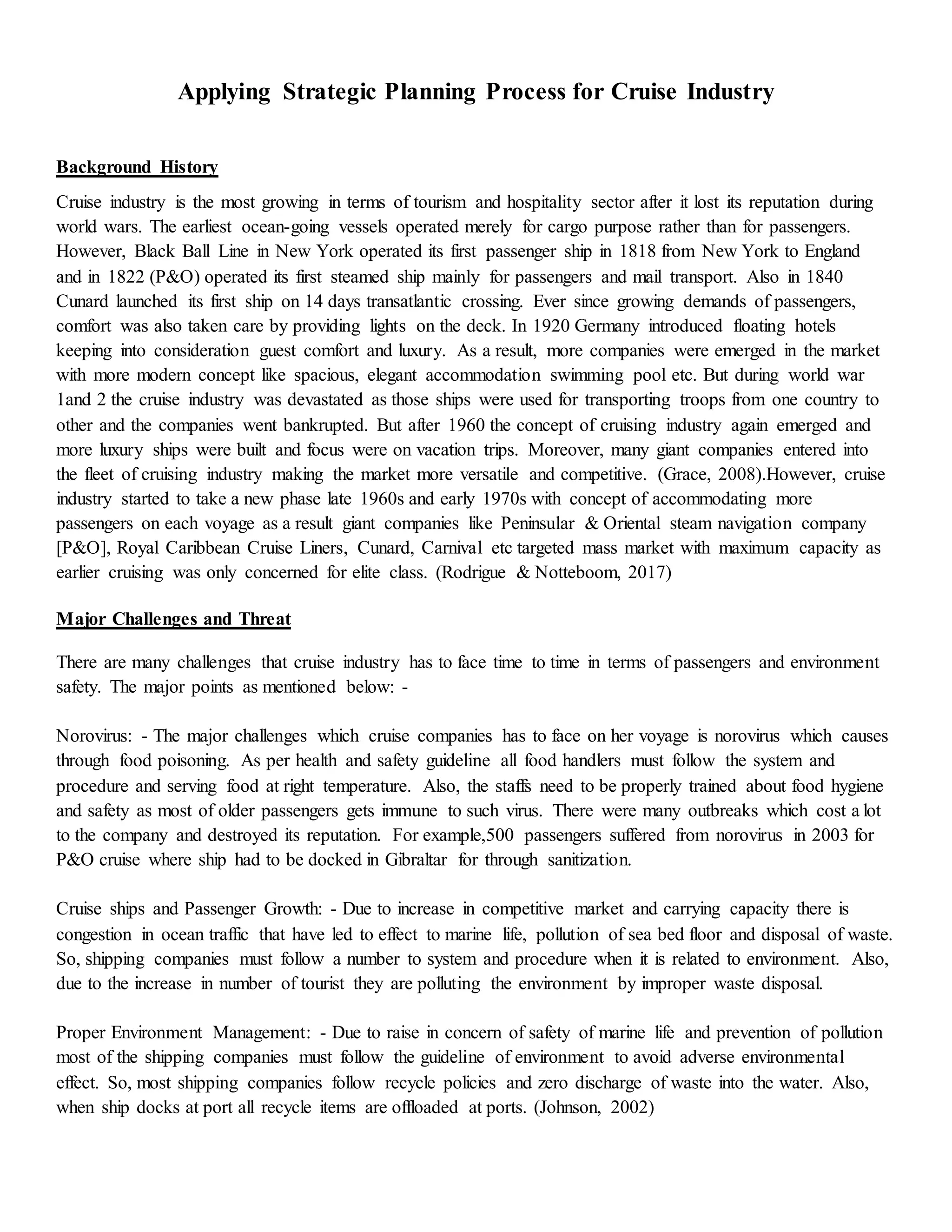 Strategic planning for cruise industry | PDF