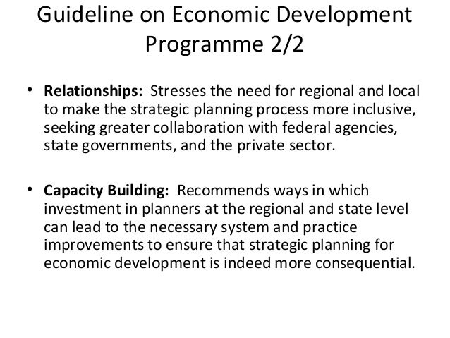 Strategic planning for economic development
