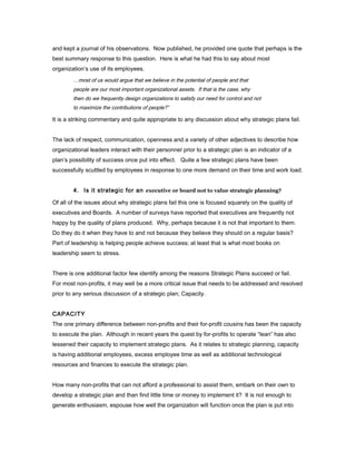 Strategic Planning for Non-profits A Worthwhile Endeavor or A Waste of ...