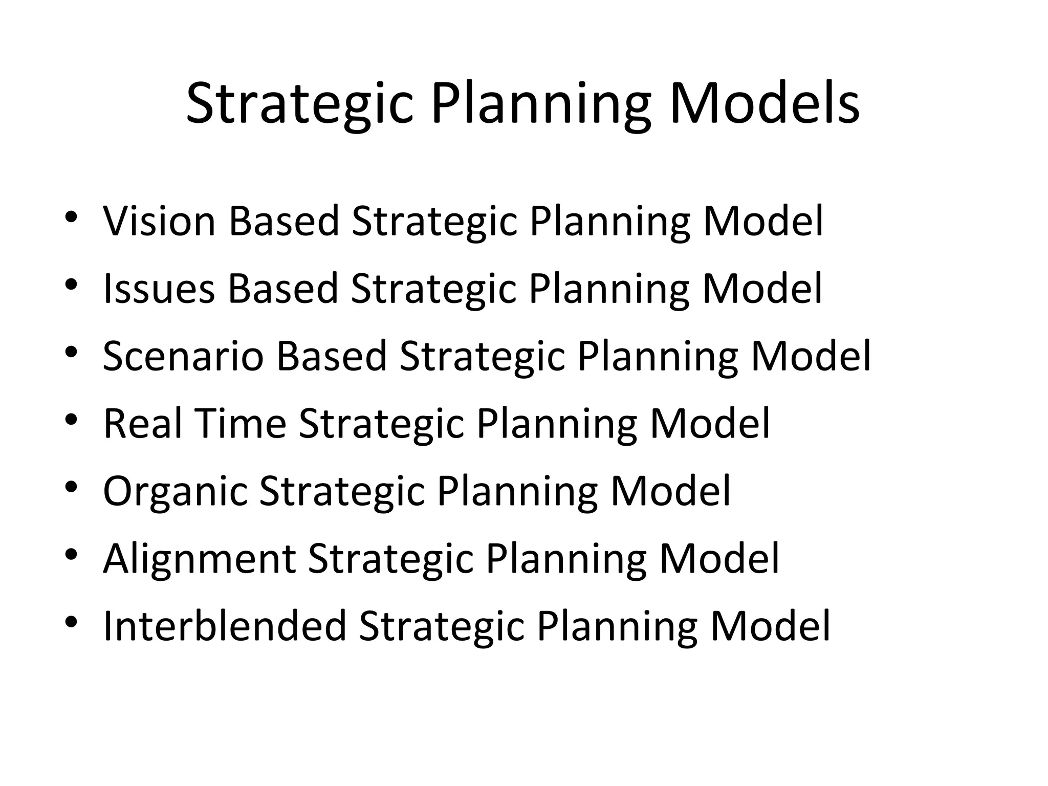 Strategic Planning Models | PPT