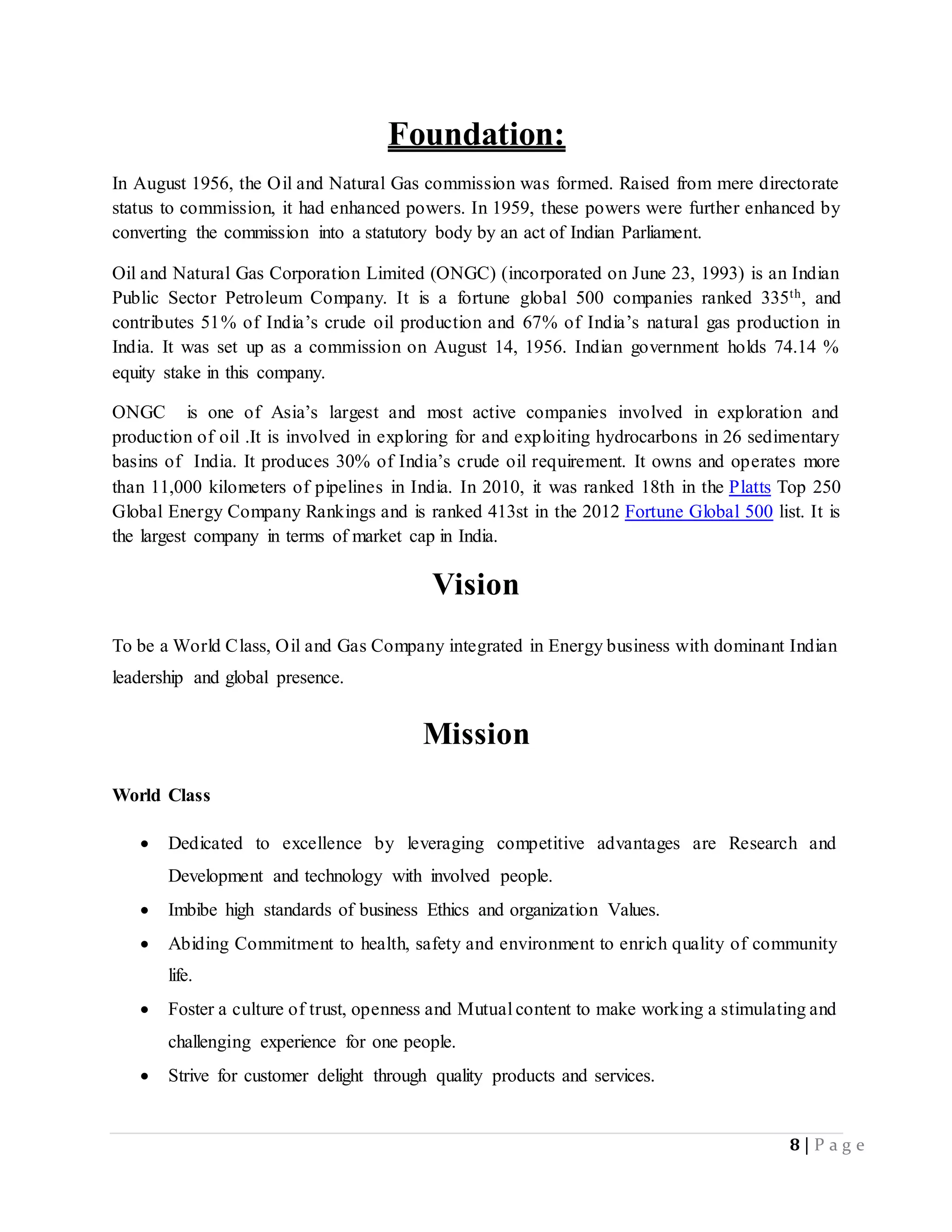 Strategic planning of ongc... | DOCX
