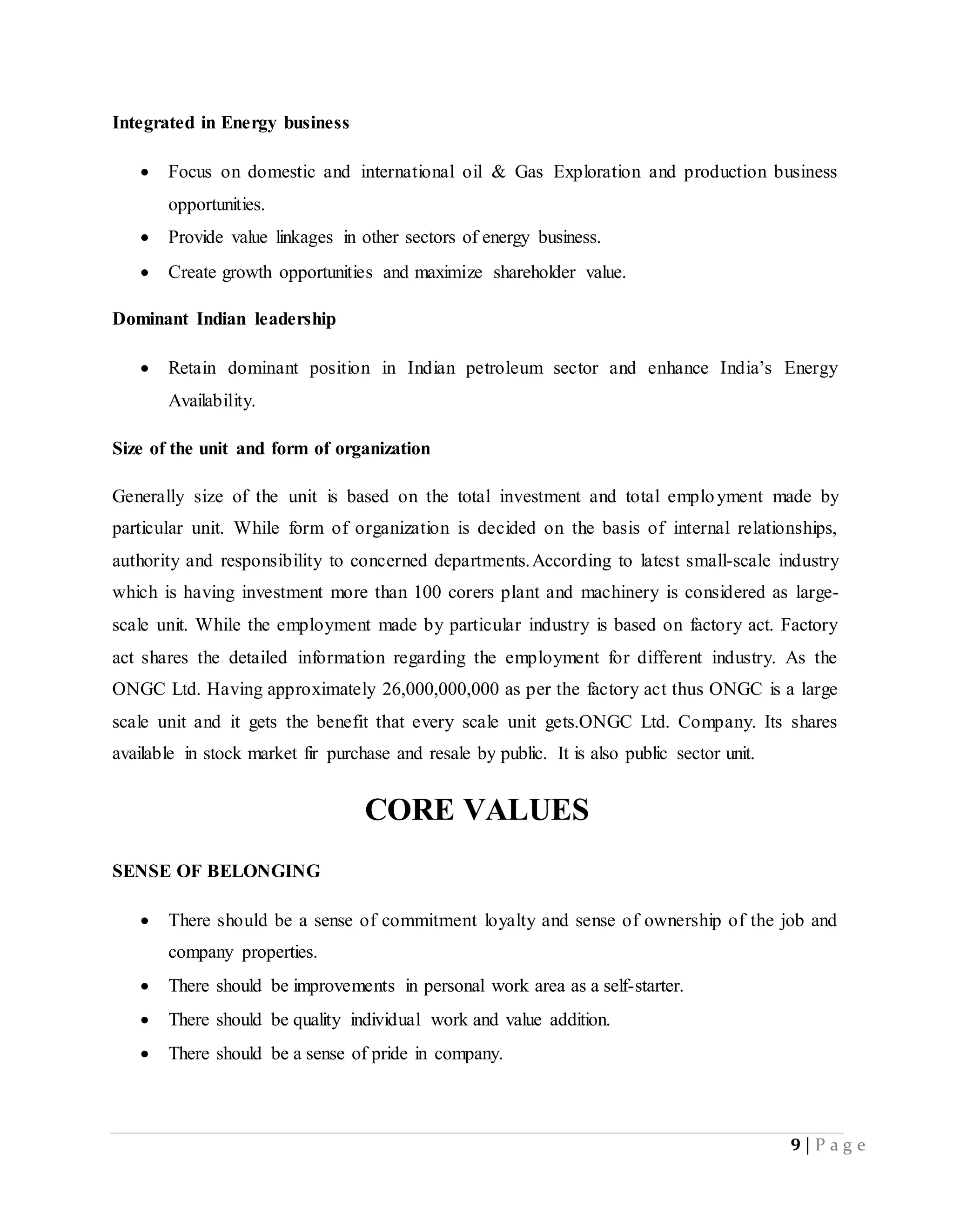 Strategic planning of ongc... | DOCX