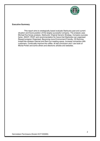 Strategic planning of starbucks | DOCX