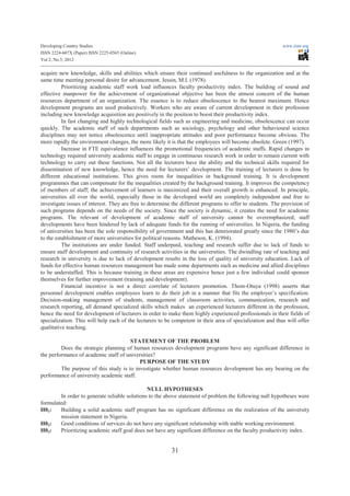 Strategic planning of university human resources programs and academic staff performance | PDF