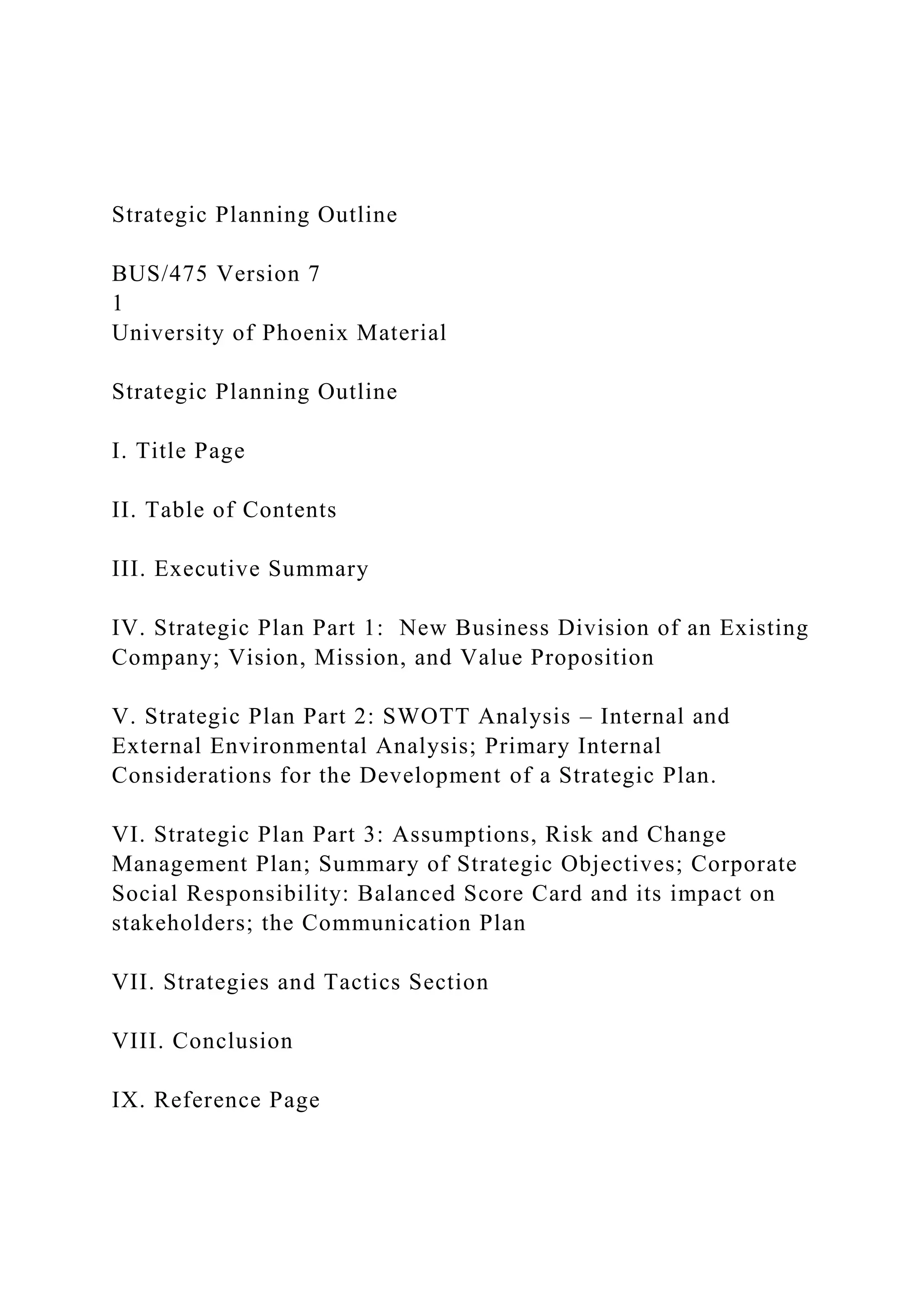 Strategic Planning OutlineBUS475 Version 71University o.docx