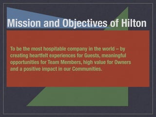 Strategic Planning and International Hospitality Enterprises (Hilton ...