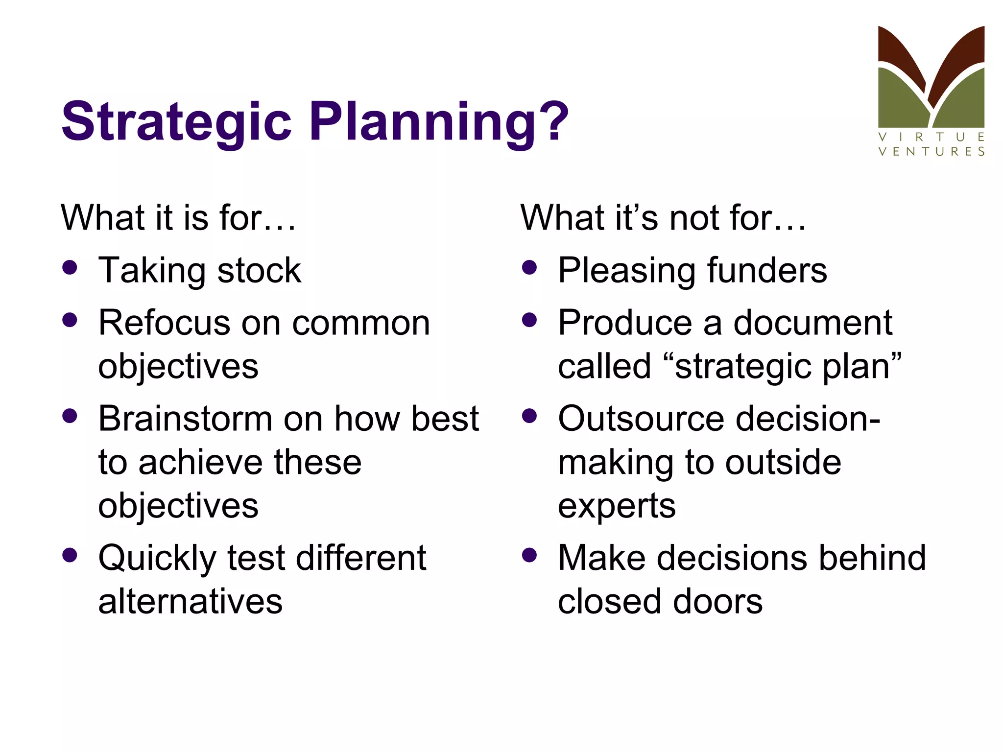 Strategic planning primer | PPT | Business | Business and Finance