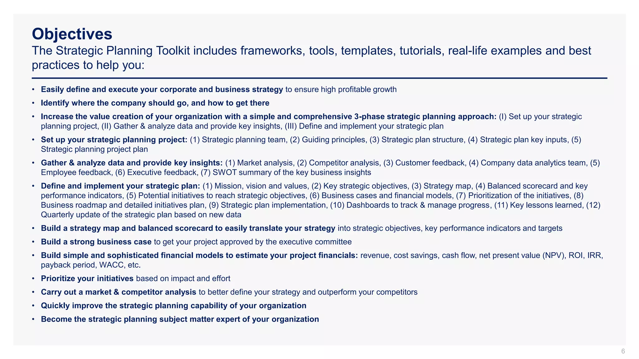 Strategic Planning Toolkit - Framework, Best Practices and Templates | PPTX