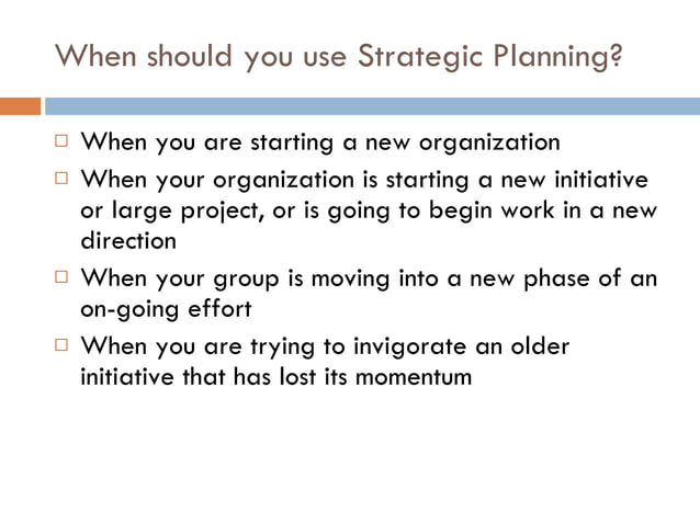 Strategic Planning Workshop | PPT