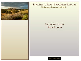 Strategic plan progress report intro | PPT