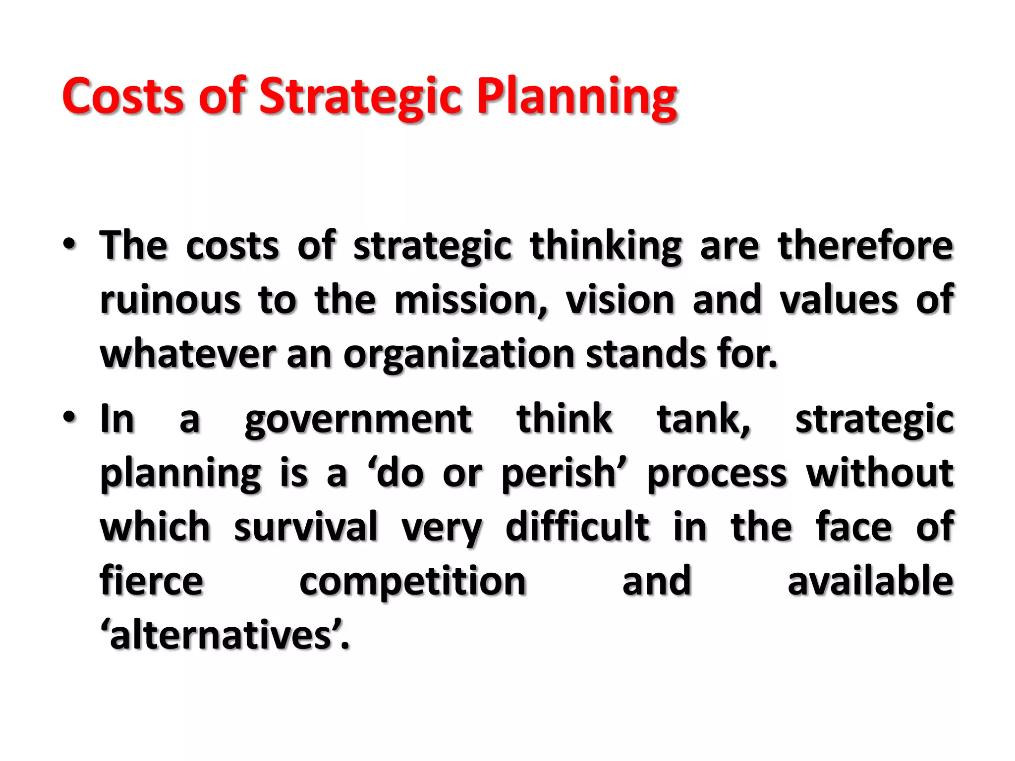 STRATEGIC PLANNING: SETTING VISION, MISSION, OBJECTIVES, GOALS AND CORE ...
