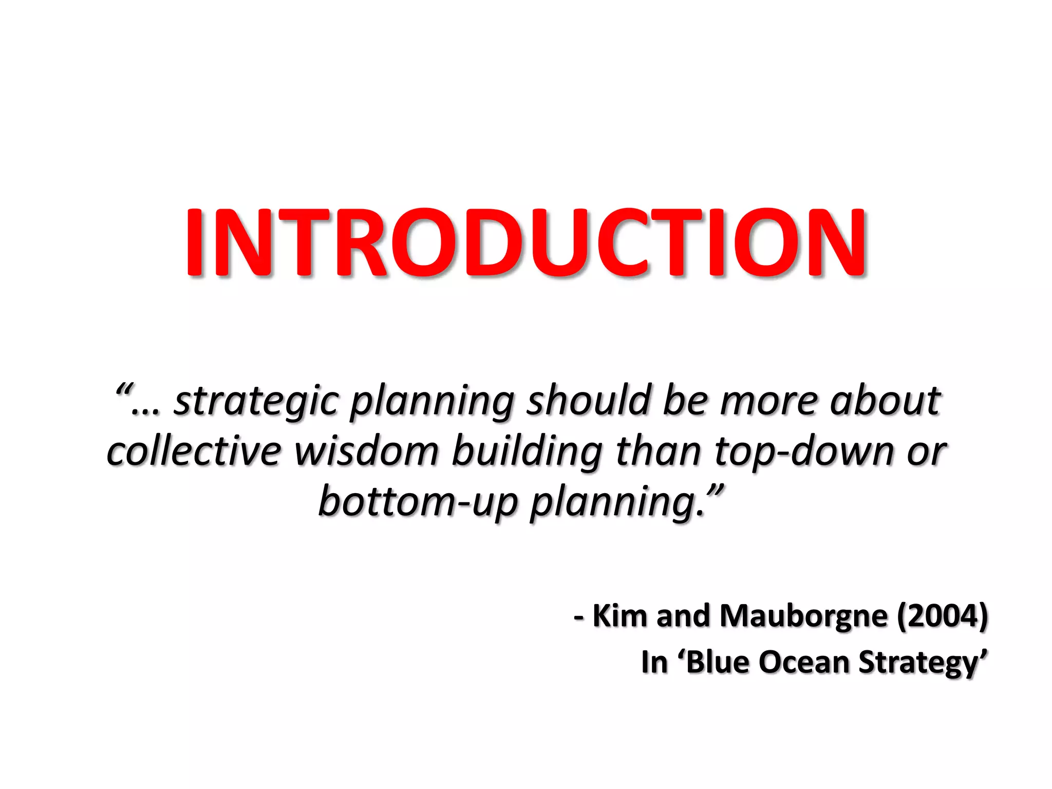 STRATEGIC PLANNING: SETTING VISION, MISSION, OBJECTIVES, GOALS AND CORE ...