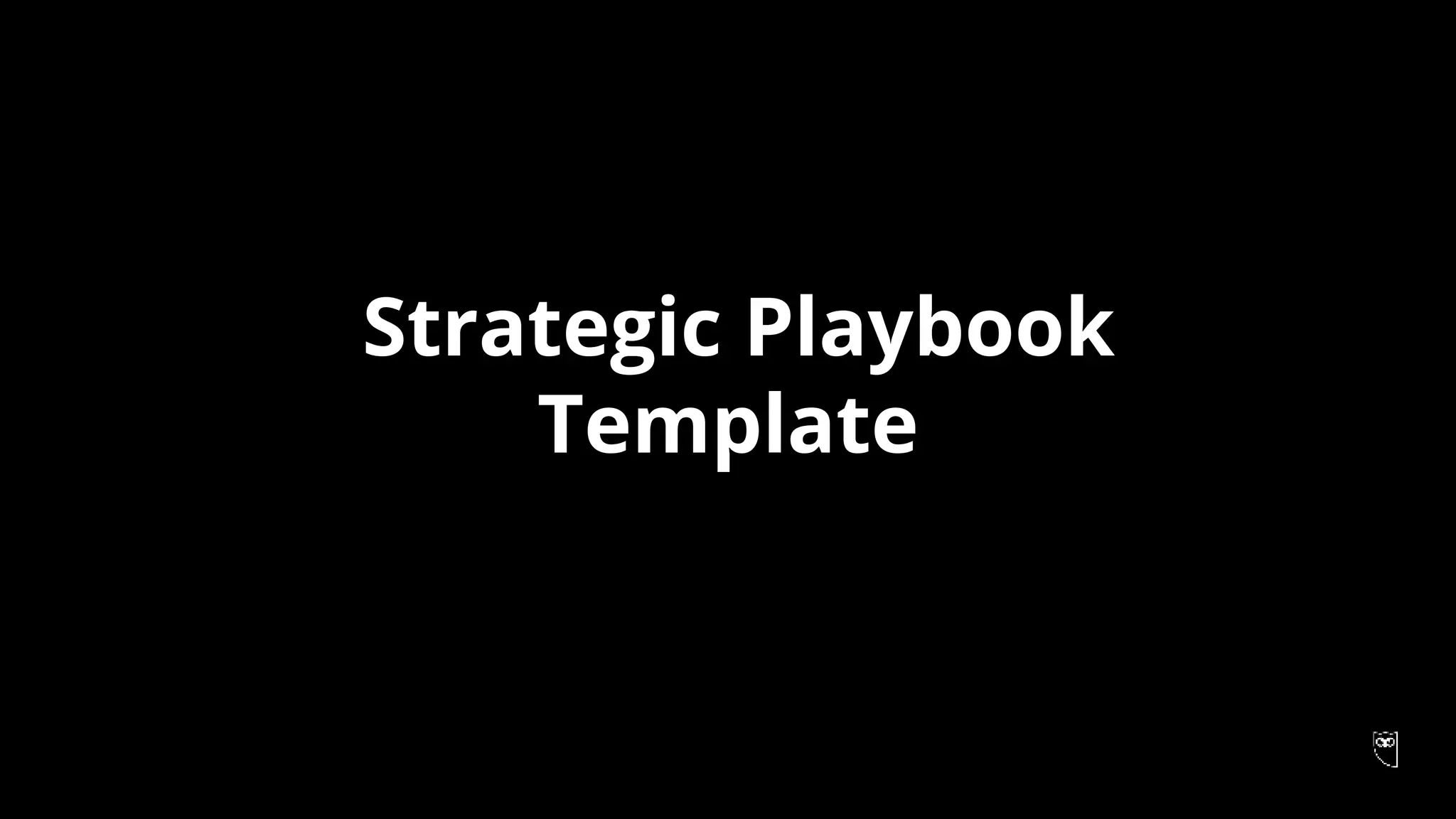 Strategic Playbook Template | PPTX