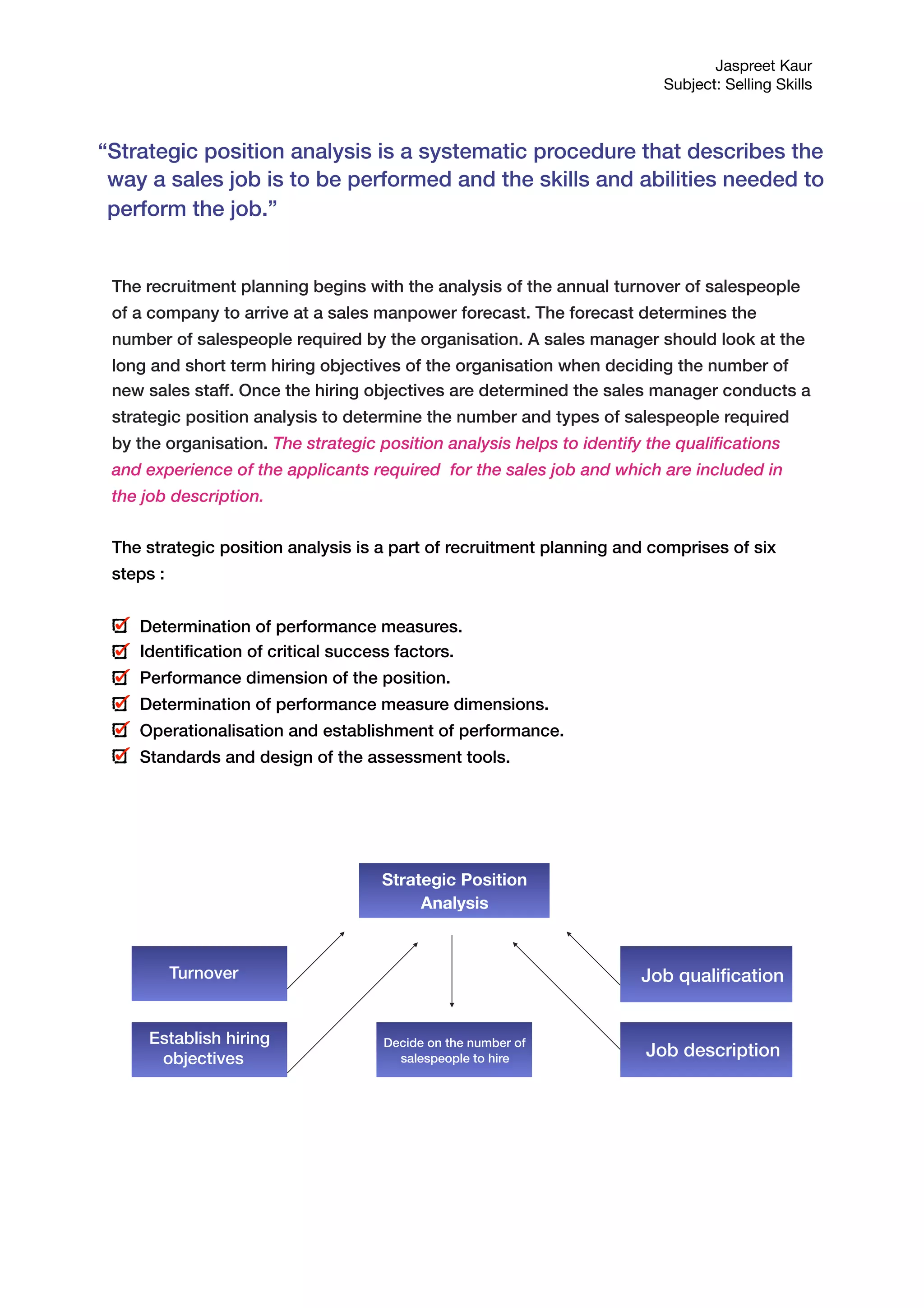 Recruitment of Salesforce- strategic position analysis | PDF