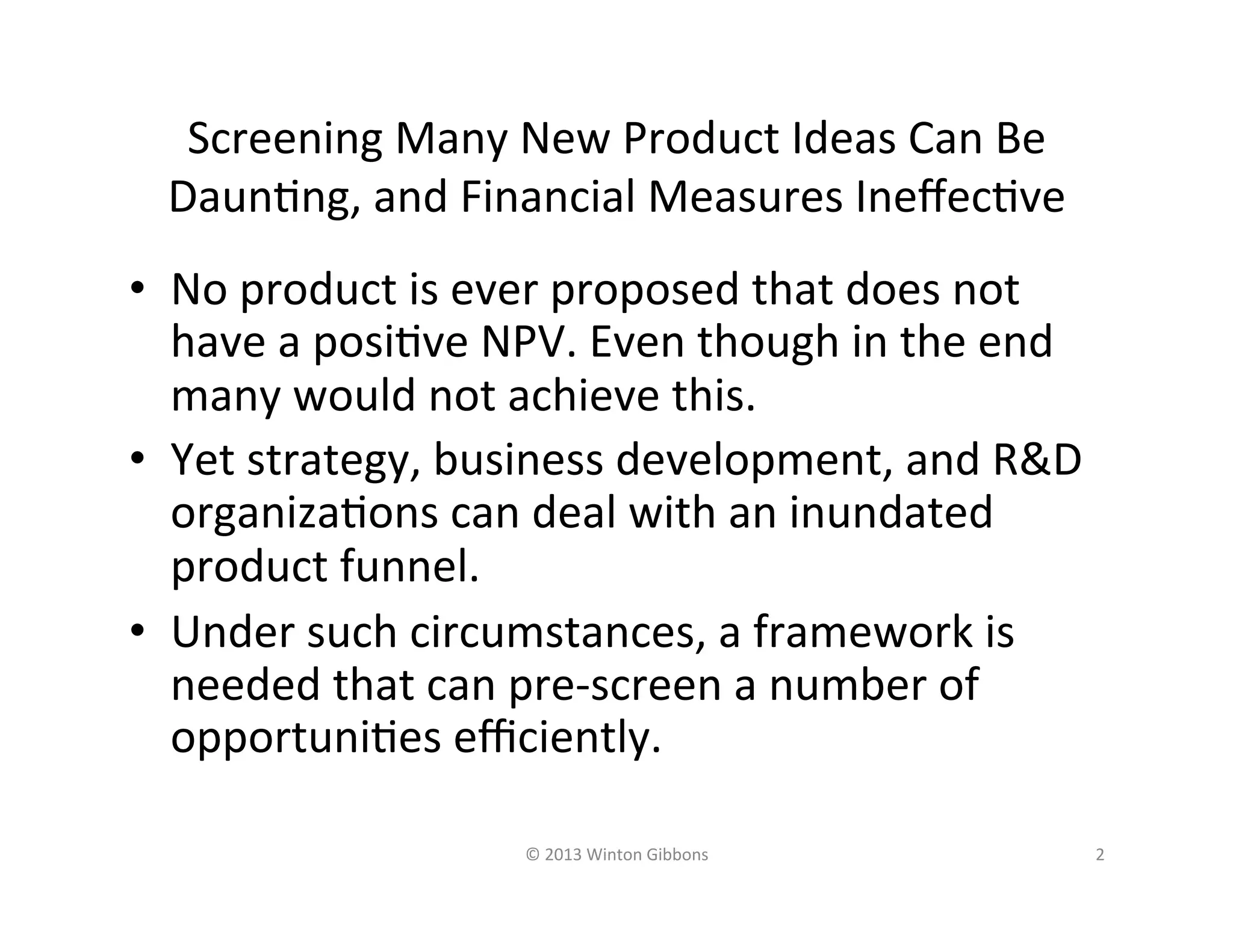 Strategic practical product screening framework | PDF | Business ...