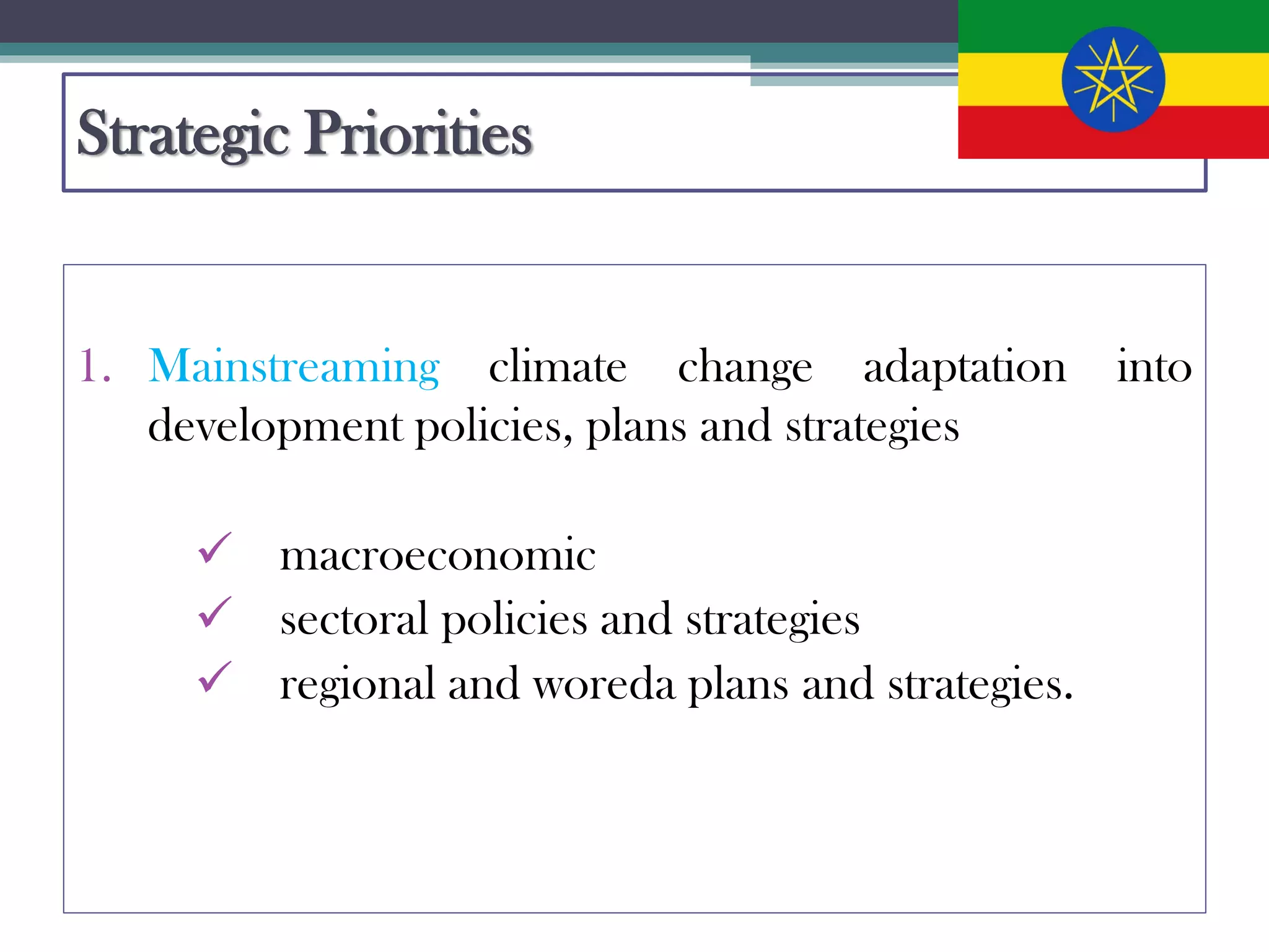 Strategic Priorities of Ethiopia's National Adaptation Plan | PDF