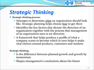 Strategic profile and strategic thinking overview | PPT