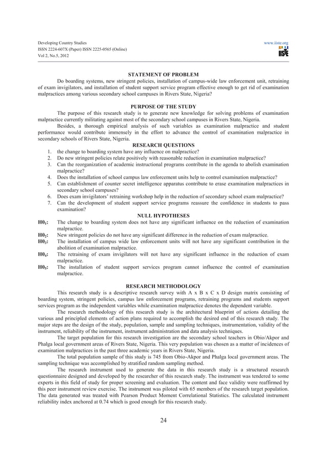 Strategic program development and examination malpractices | PDF