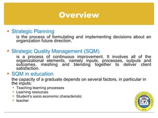 Strategic Quality Management in Education | PPT