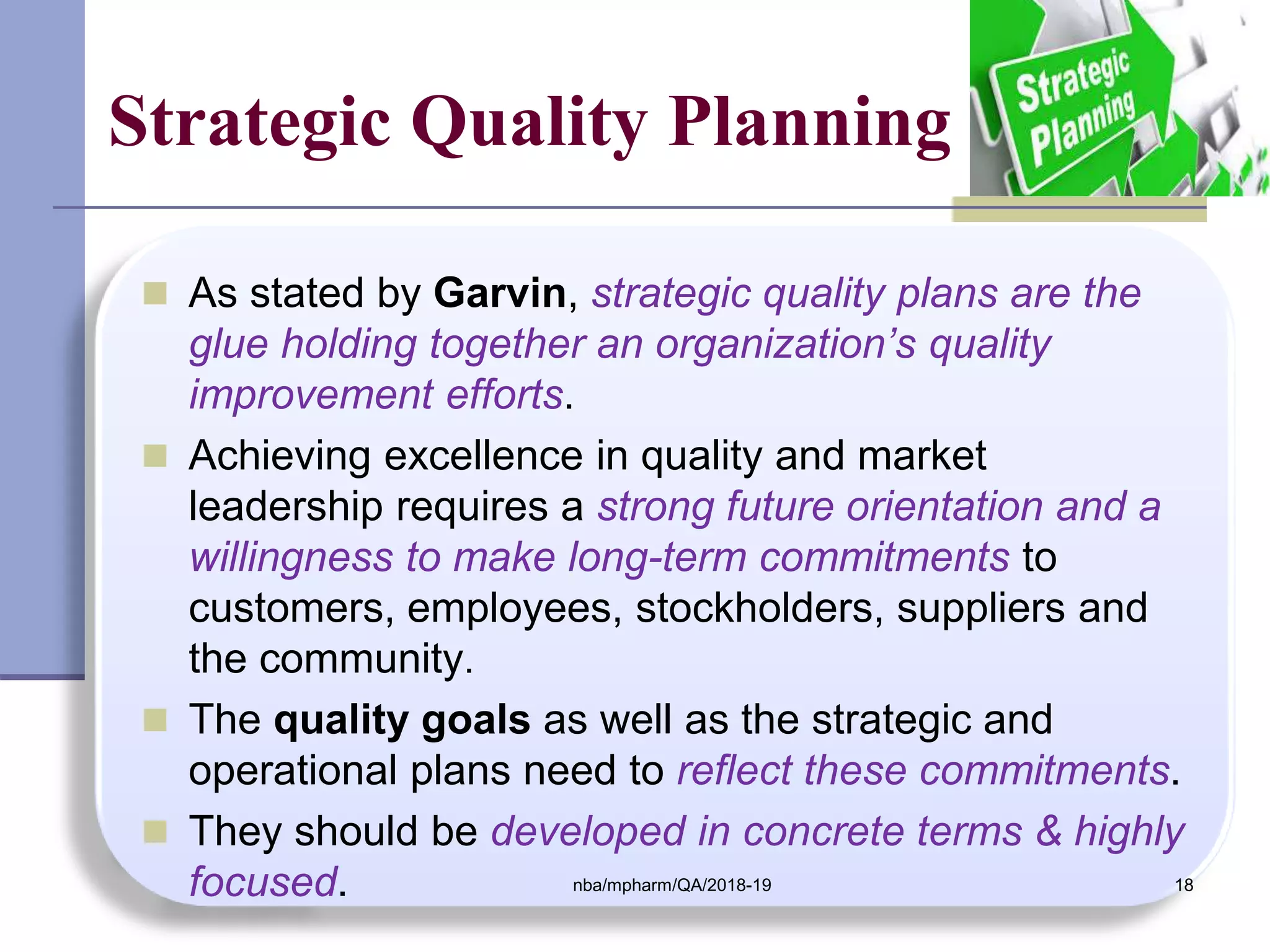 Strategic quality management | PPTX