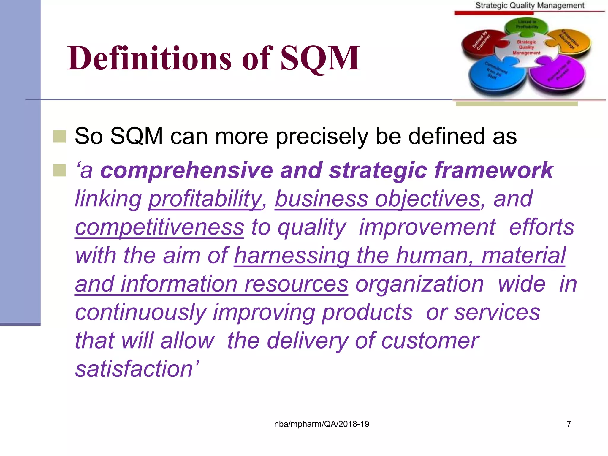 Strategic quality management | PPTX