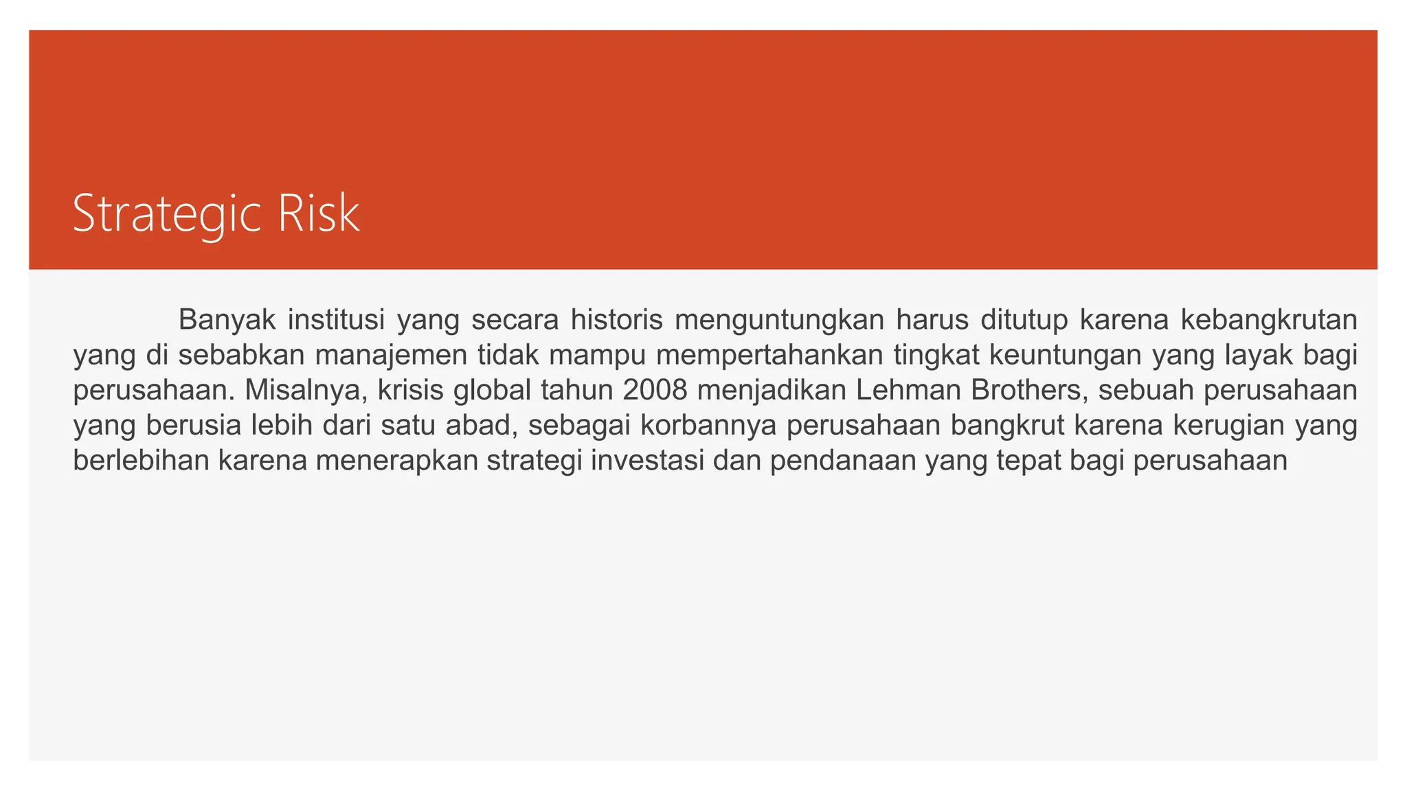 Strategic risk ini bank syariah in indonesia | PPTX