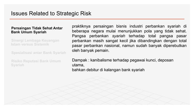 Strategic risk ini bank syariah in indonesia | PPT