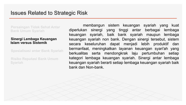 Strategic risk ini bank syariah in indonesia | PPT