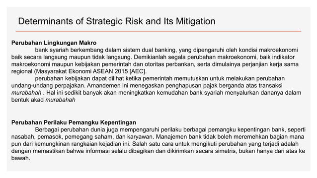 Strategic risk ini bank syariah in indonesia | PPT