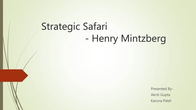Strategic safari | PPTX | Education