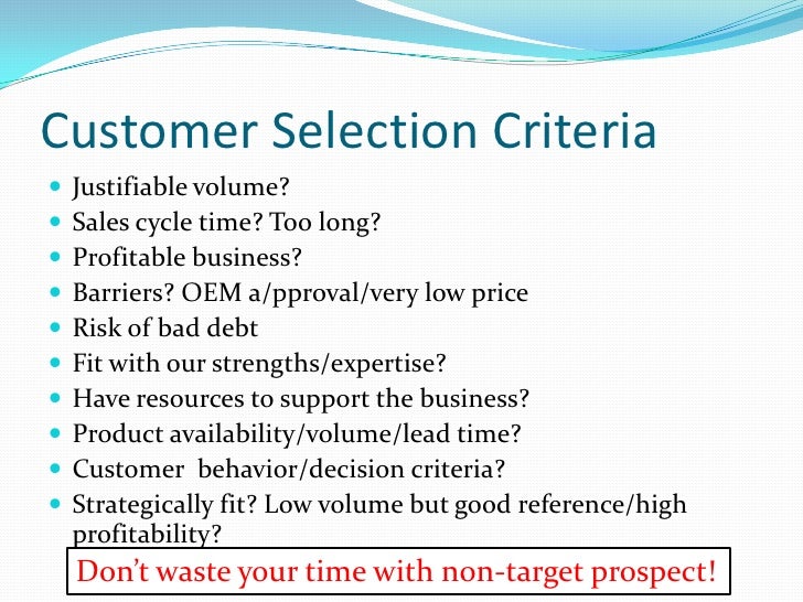 Strategic selling process