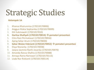 Strategic studies definition | PPTX