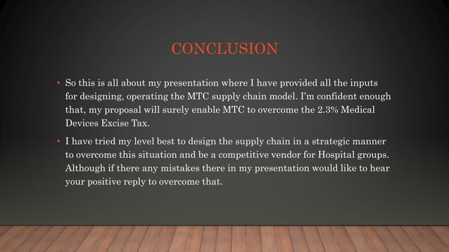 Strategic supply chain for MTC | PPTX